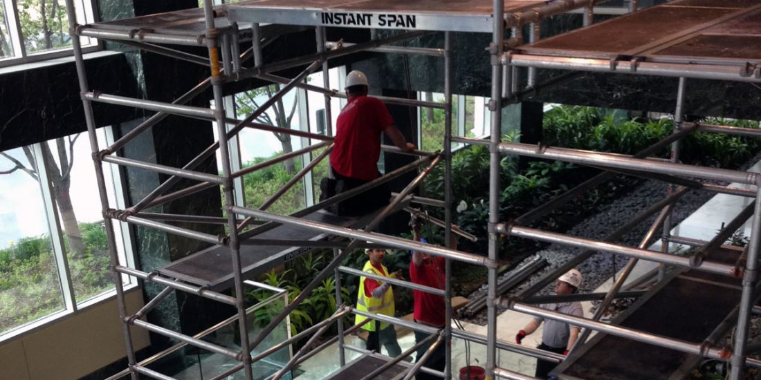 Frame Supported Scaffold | Chicago Window Washing and Facade Maintenance